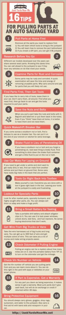 16 Auto Salvage Tips and Tricks For Pulling Used Parts [Infographic]